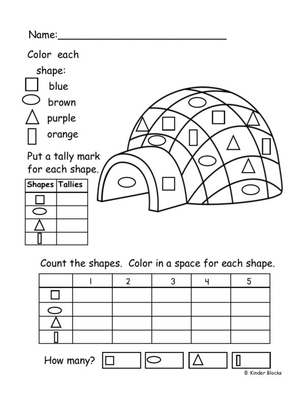 Graphing Colors and Shapes Winter Freebie | Made By Teachers