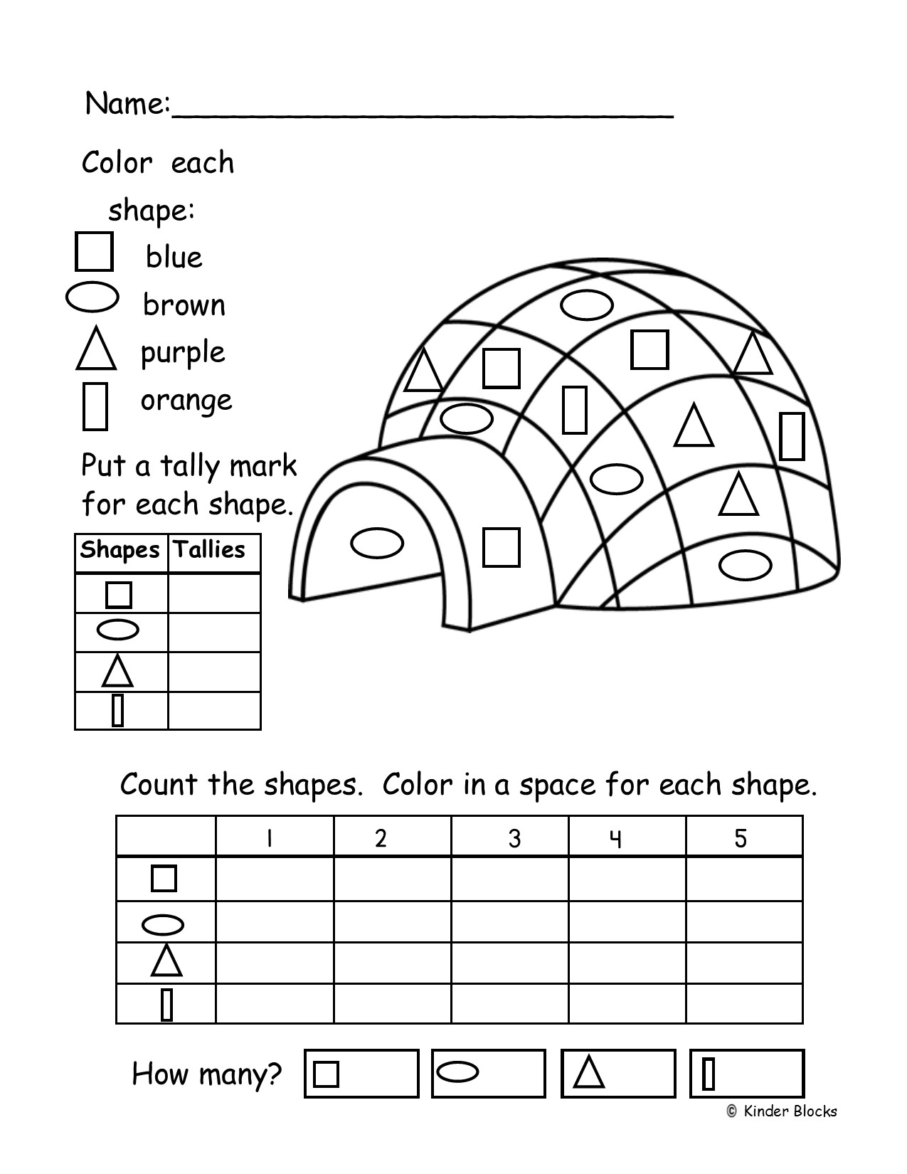 Graphing Colors and Shapes Winter Freebie | Made By Teachers