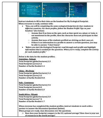 7th Science Lesson Human Population and Resources OAS 7.ESS3.4 NGSS MS ...
