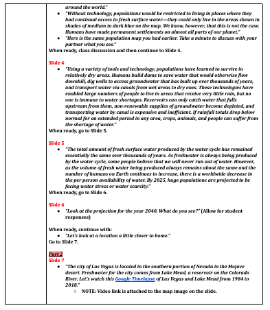 7th Science Lesson Human Population and Resources OAS 7.ESS3.4 NGSS MS ...