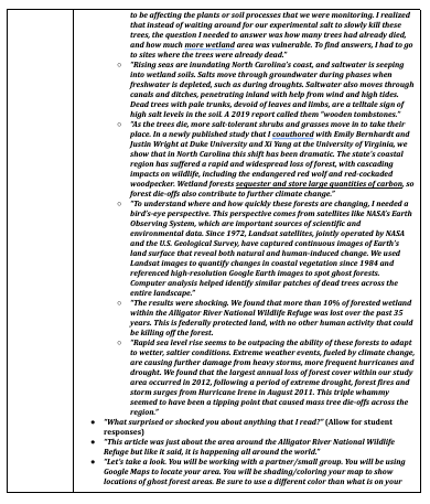 7th Science Lesson Monitoring Human Impact OAS 7.ESS3.3 NGSS MS-ESS3-3 ...
