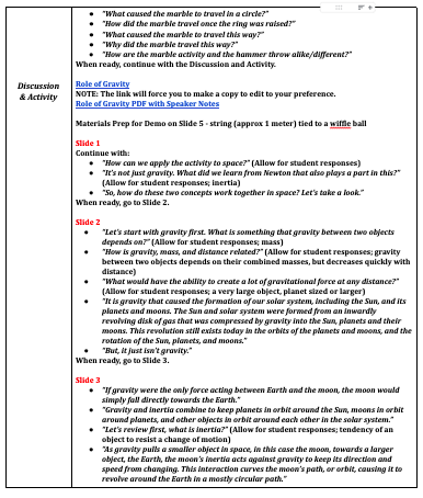 8th Science Lesson Role of Gravity OAS 8.ESS1.2 NGSS MS-ESS1-2 | Made ...