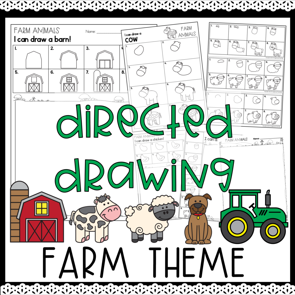 Farm Directed Drawings Worksheets - Farm Writing Prompts - Draw and ...