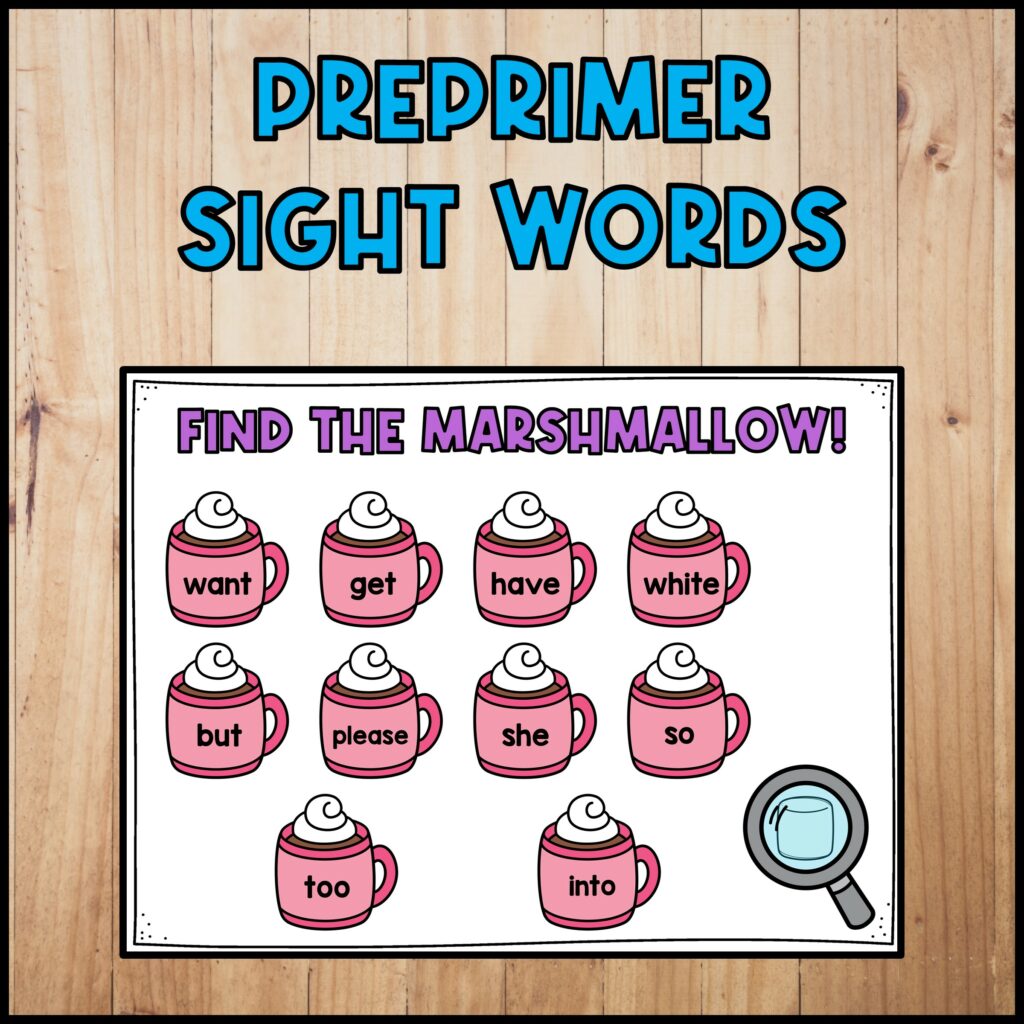 Kindergarten Sight Words | Winter Digital Hide & Seek – Hot Cocoa ...