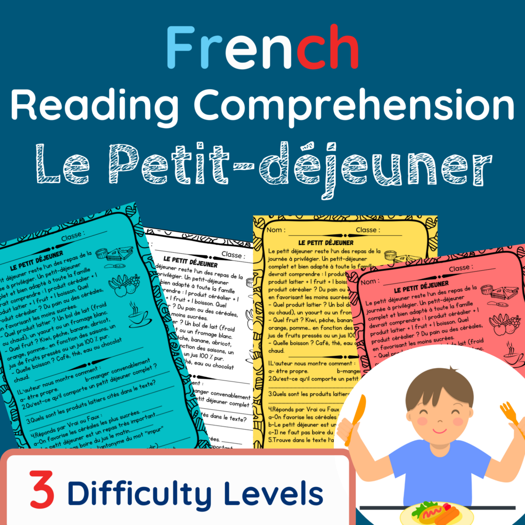 French Reading Comprehension Activity For Beginners. Compréhension de ...