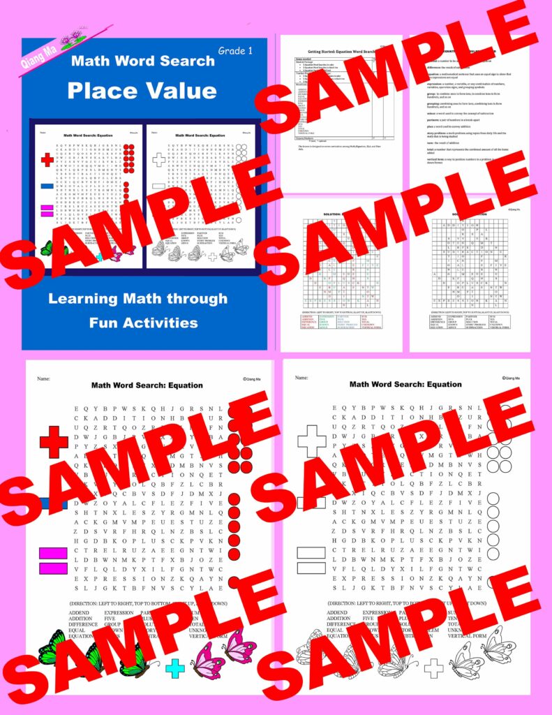 Math Word Search: Grade 1 Math Word Search 8 in 1 Bundle | Made By Teachers