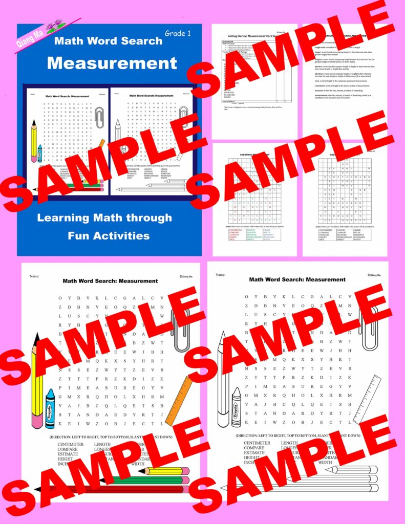 Math Word Search: Grade 1 Math Word Search 8 in 1 Bundle | Made By Teachers