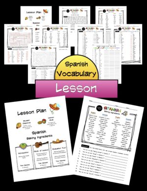 Spanish Baking Ingredients Lesson Packet | Made By Teachers