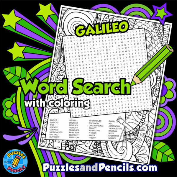 Galileo Word Search Puzzle Activity Page | Outer Space Wordsearch ...