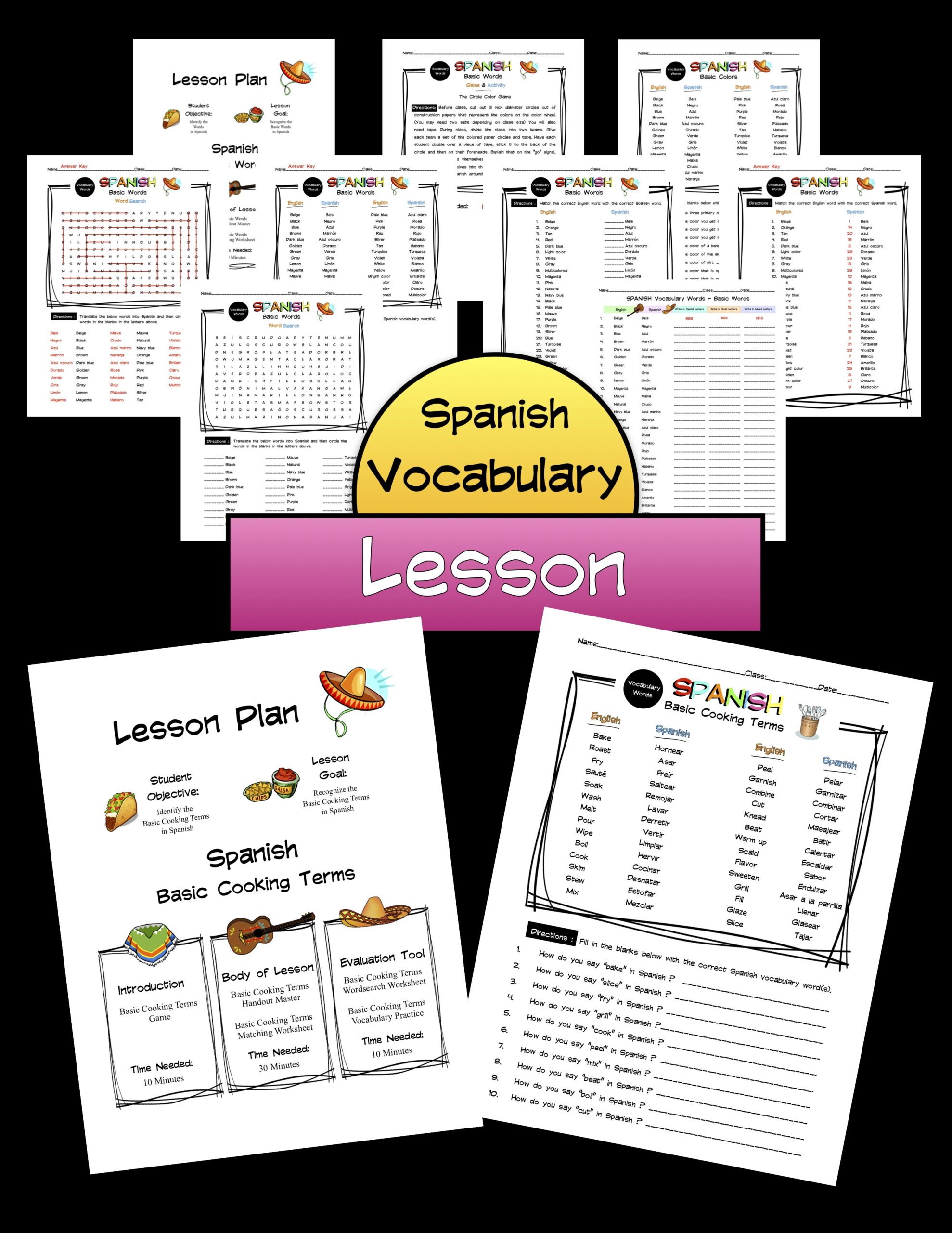 Spanish Cooking Terms Lesson Packet | Made By Teachers