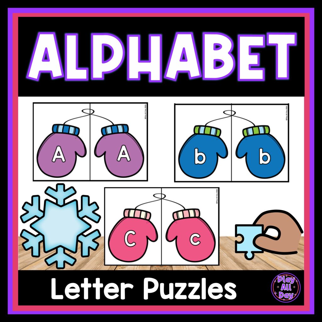 Mittens Letter Matching Puzzles | Winter Alphabet Activities | Made By ...