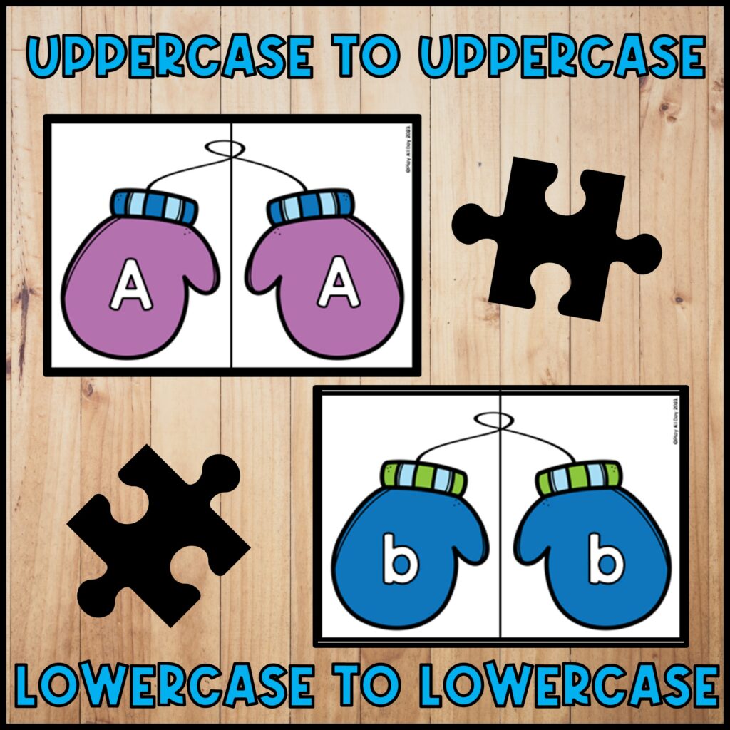 Mittens Letter Matching Puzzles | Winter Alphabet Activities - Made By ...