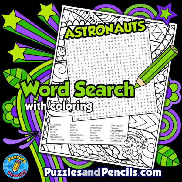 Astronaut Word Search Puzzle Activity Page | Outer Space Wordsearch ...