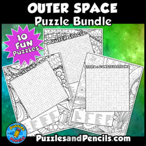 Outer Space Word Search Puzzle Activity Page BUNDLE | 10 Wordsearch ...