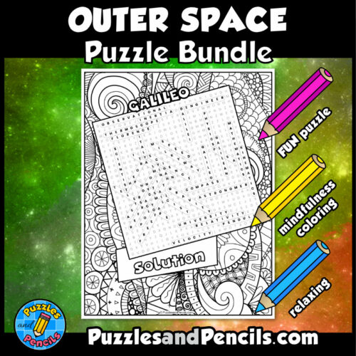 Outer Space Word Search Puzzle Activity Page BUNDLE | 10 Wordsearch ...