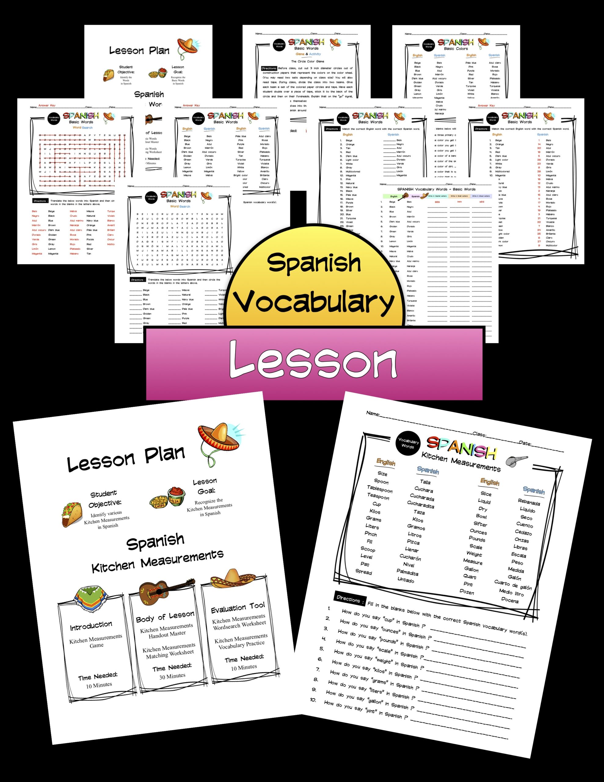 Spanish Kitchen Measurements Lesson Packet | Made By Teachers