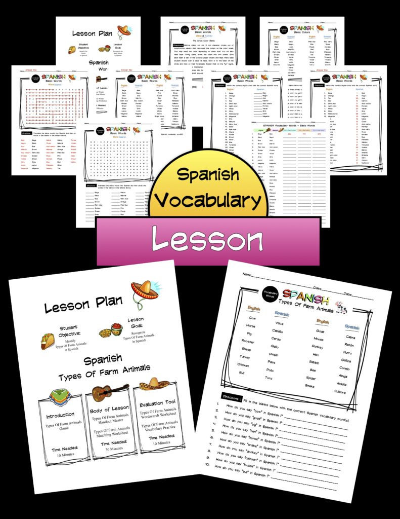 Spanish Farm Animals Lesson Packet | Made By Teachers
