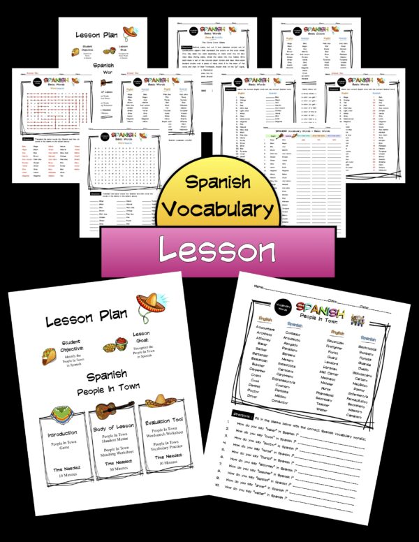 Spanish People In Town Lesson Packet | Made By Teachers