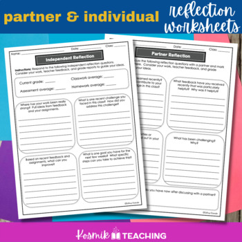 Grade and Goal Reflection Sheet for Middle & High School | Made By Teachers