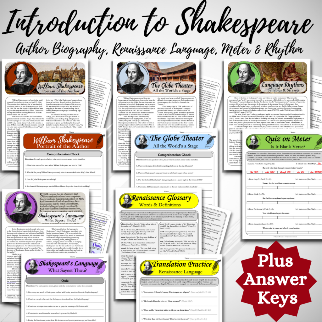 Romeo and Juliet by Shakespeare: COMPLETE UNIT: Worksheets, Discussion ...
