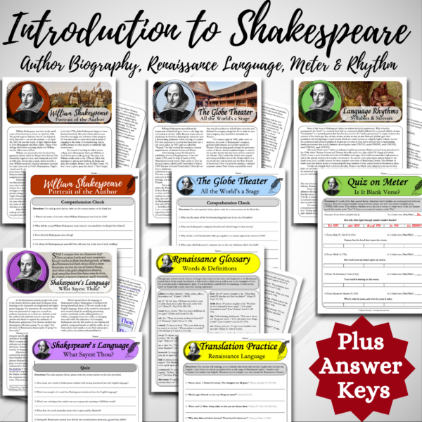 Romeo and Juliet by Shakespeare: COMPLETE UNIT: Worksheets, Discussion ...