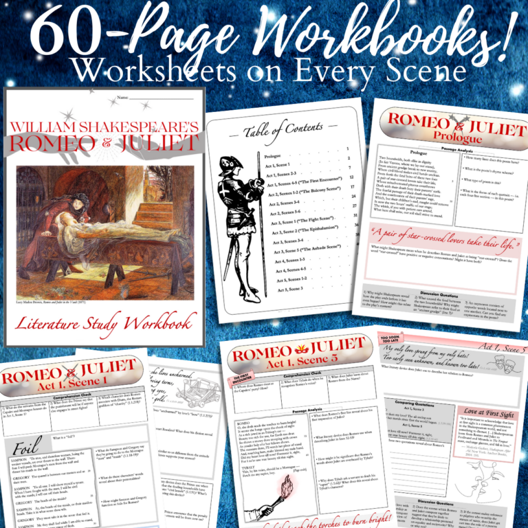 Romeo and Juliet by Shakespeare: COMPLETE UNIT: Worksheets, Discussion ...
