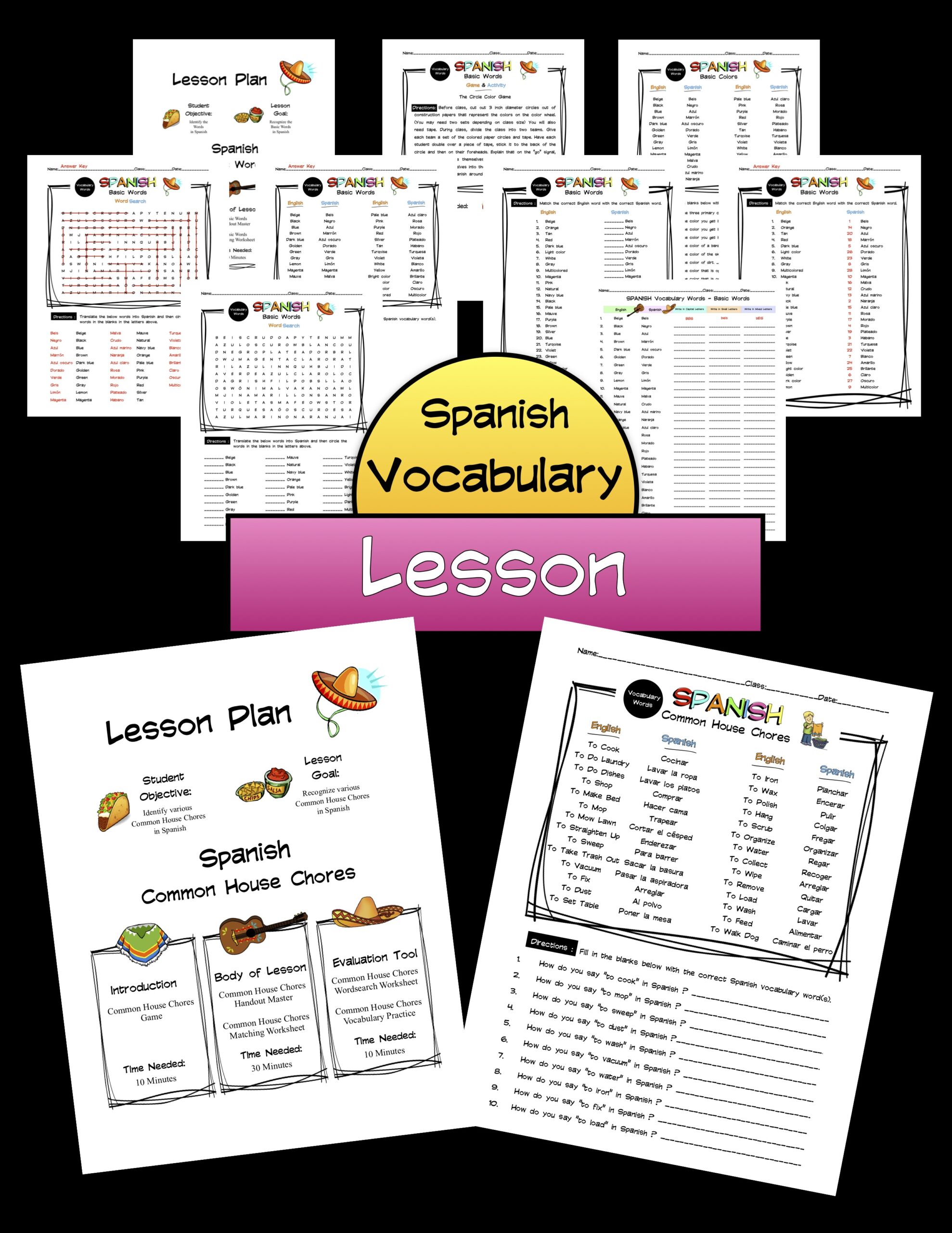 Spanish House Chores Lesson Packet Made By Teachers 