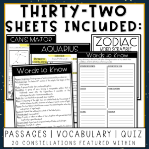 Greek Mythology and Zodiac Constellations Reading Passages | Made By ...