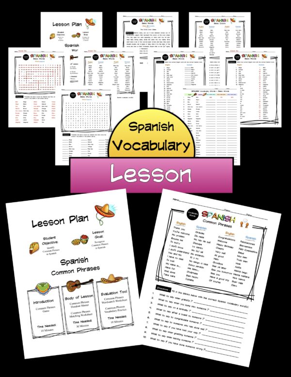 Spanish Common Phrases Lesson Packet | Made By Teachers