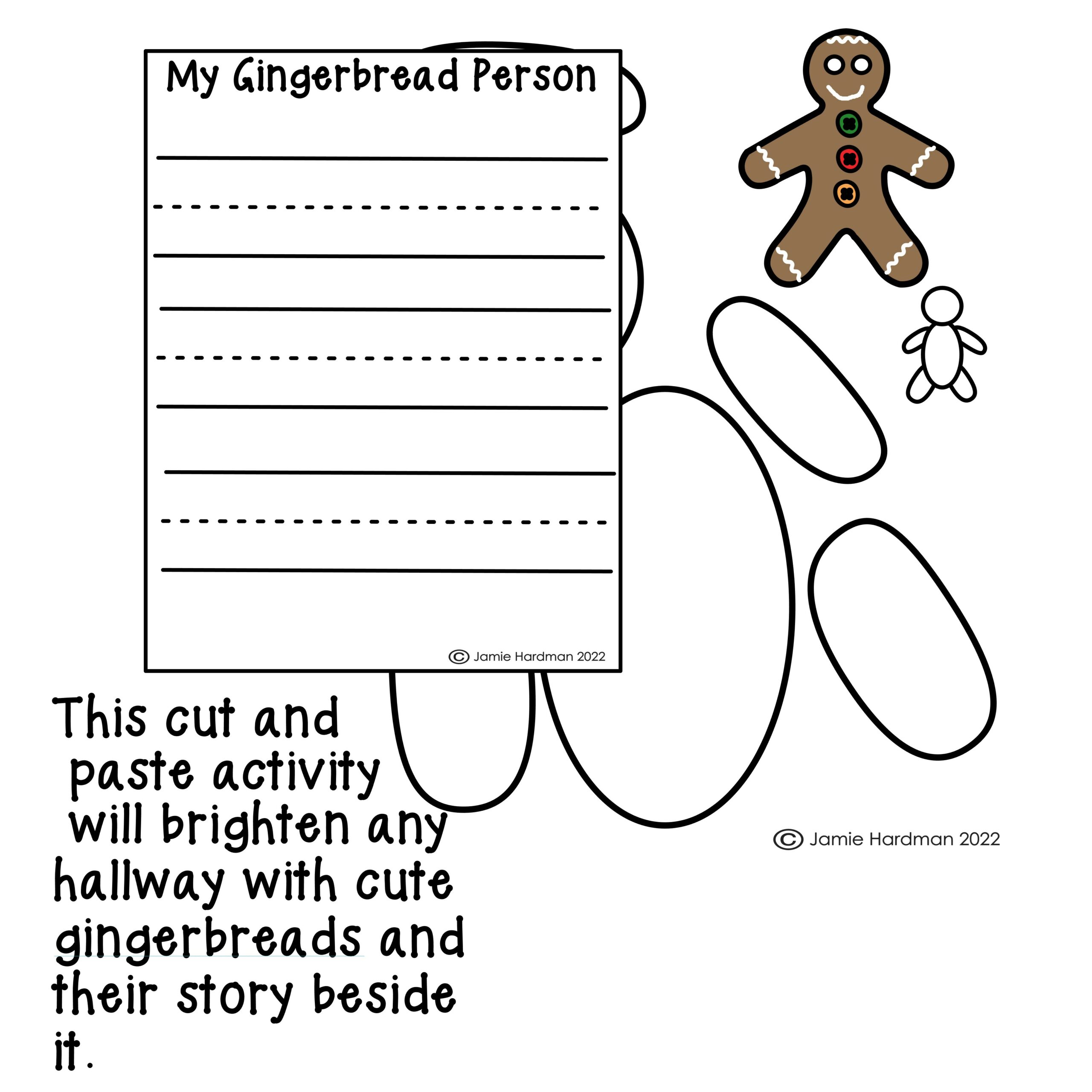 Gingerbread | Holiday Bulletin board set | craftivity | writing | Made ...