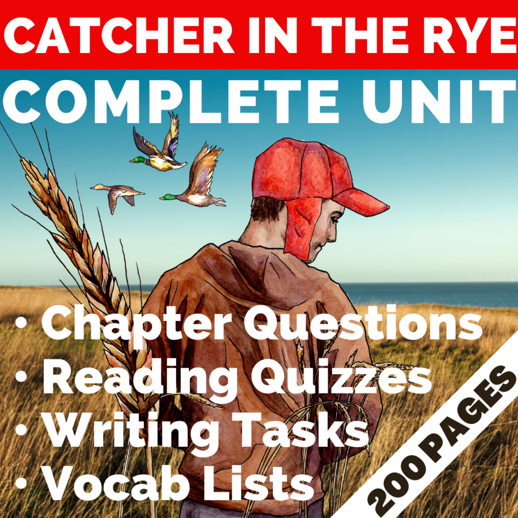CATCHER IN THE RYE Unit Plan: Discussion Prompts, Worksheets, Reading ...
