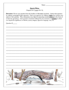 CATCHER IN THE RYE Unit Plan: Discussion Prompts, Worksheets, Quizzes ...