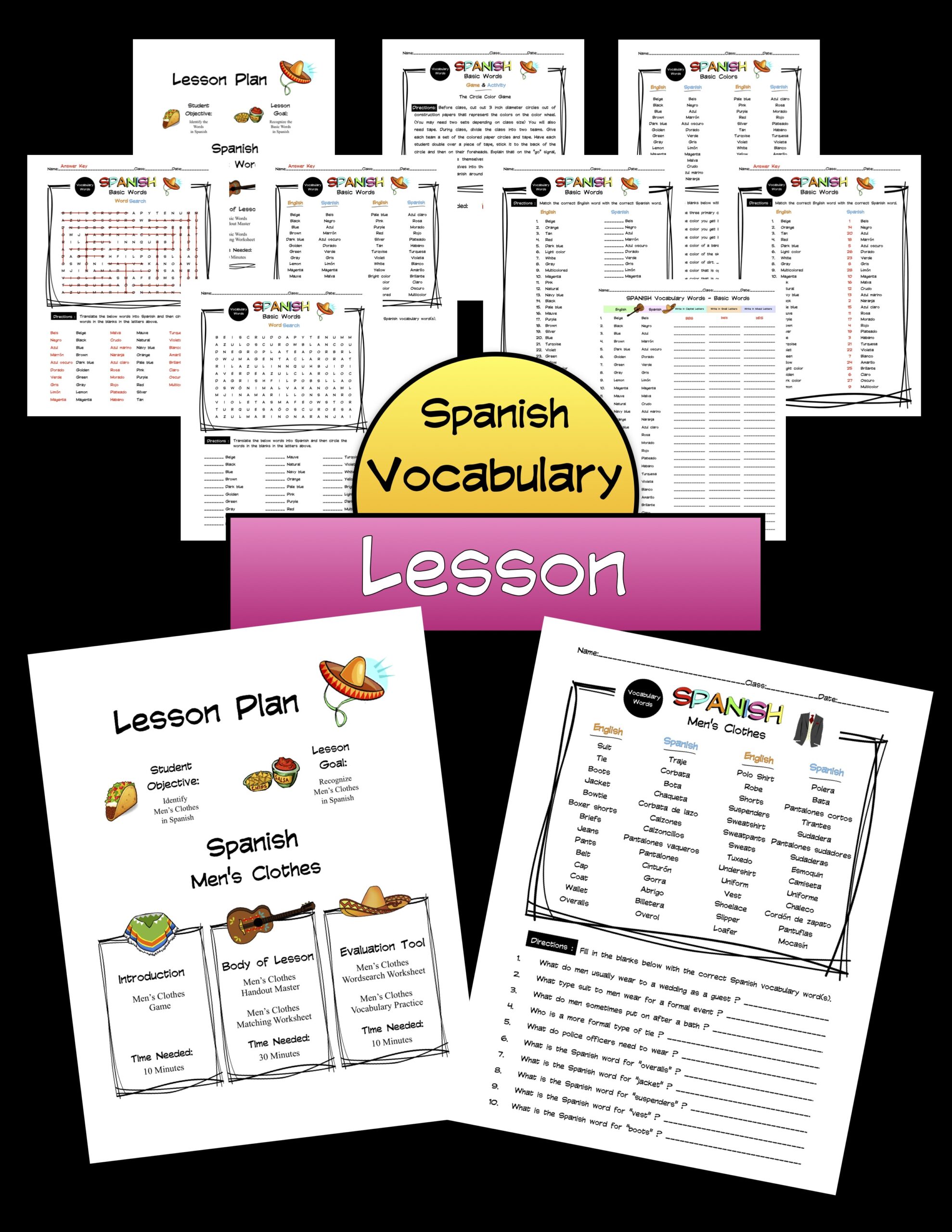 Spanish Colors Worksheet Packet | Made By Teachers