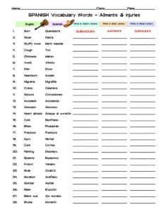 Spanish Computer Words Vocabulary Matching Worksheets & Answer Key ...
