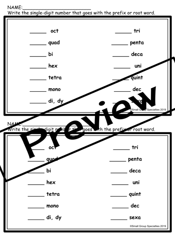 ELA Anchor Chart- Greek and Latin Numerical Prefixes and Roots | Made ...