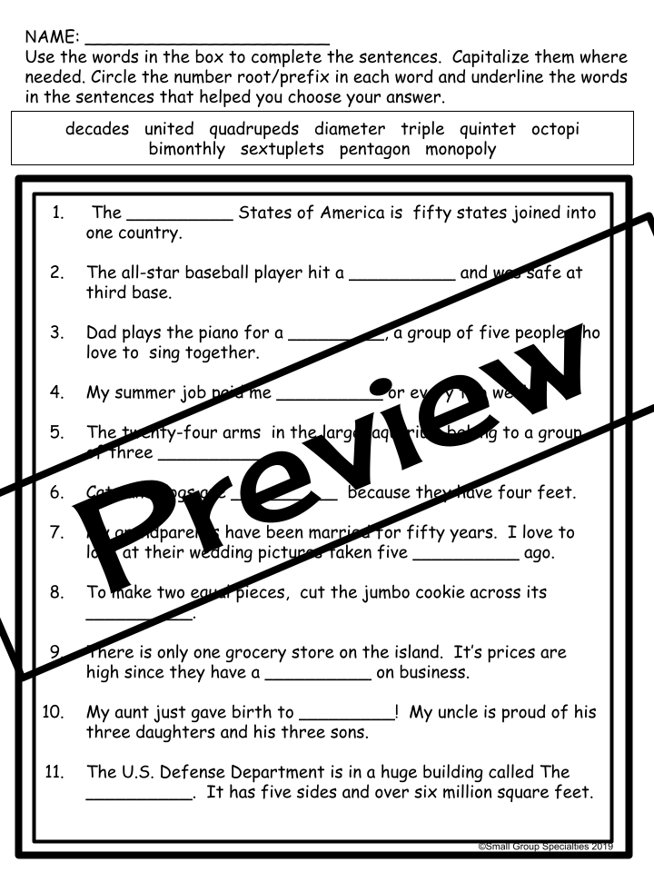 ELA Anchor Chart- Greek and Latin Numerical Prefixes and Roots | Made ...