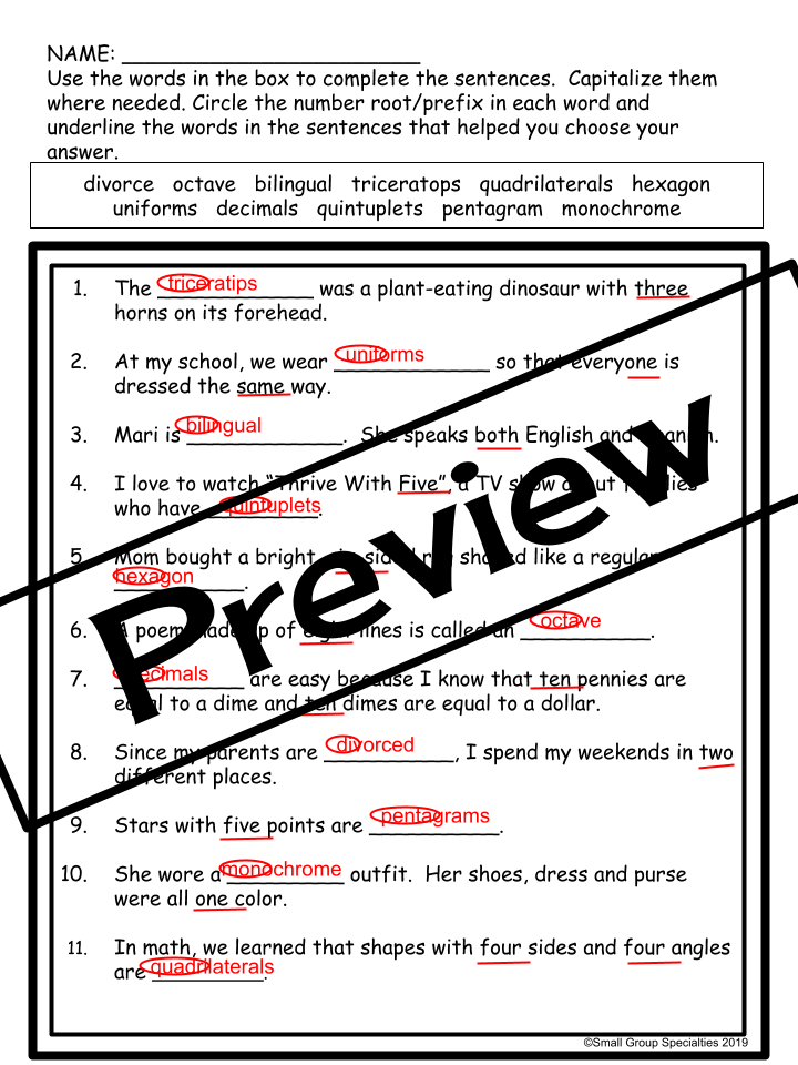 ELA Anchor Chart- Greek and Latin Numerical Prefixes and Roots | Made ...