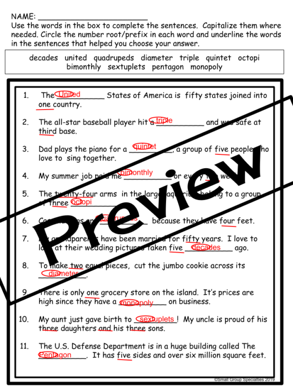 ELA Anchor Chart- Greek and Latin Numerical Prefixes and Roots | Made ...