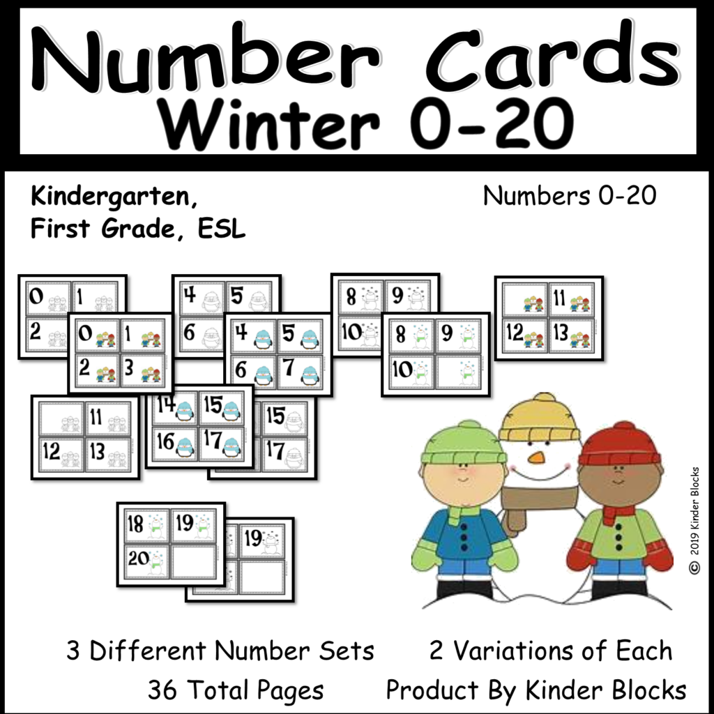 Winter Themed Number Cards 0 - 20 | Made By Teachers