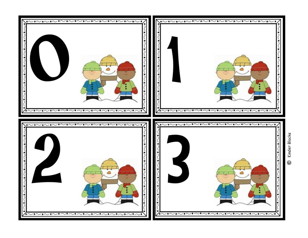 Winter Themed Number Cards 0 - 20 | Made By Teachers