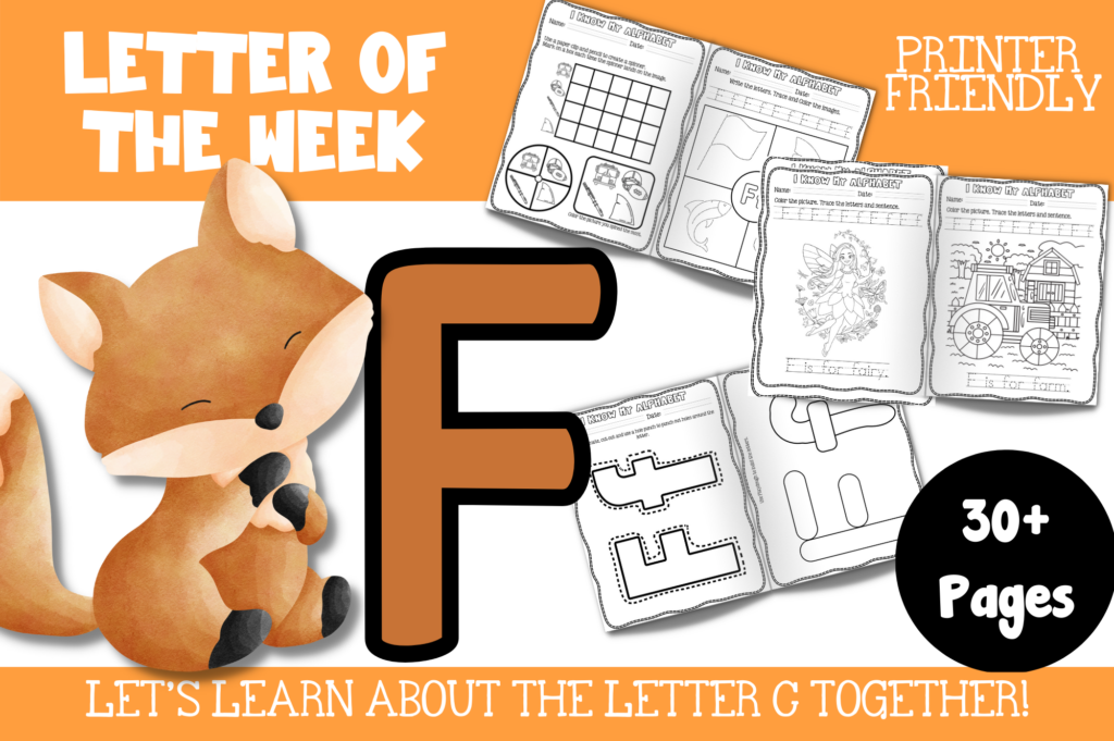 No Prep Pre-K Kindergarten Letter F Themed Activity Workbook | Made By ...