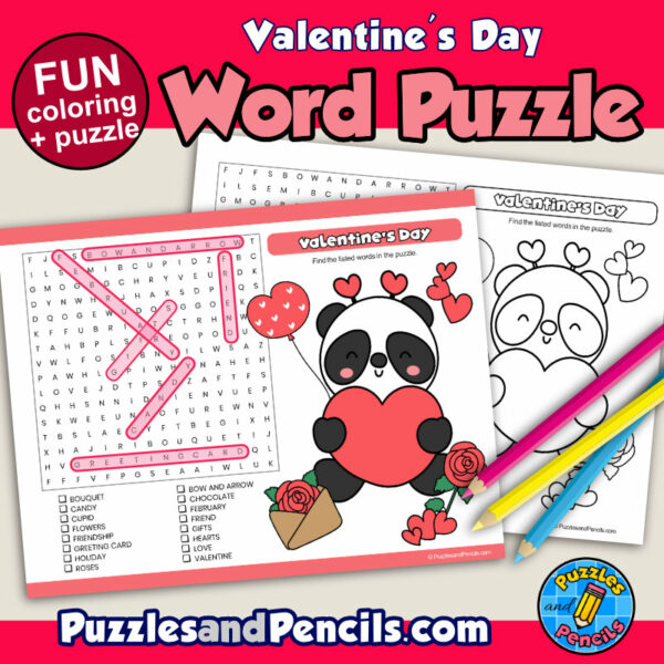 Valentine's Day Word Search Puzzle Activity Page | February Wordsearch ...