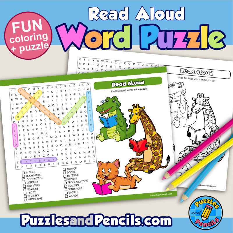 Read Aloud Word Search Puzzle Activity Page | World Read Aloud Day ...