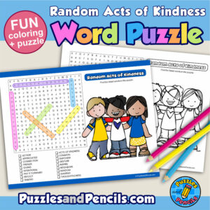 Random Acts of Kindness Word Search Puzzle Activity Page | February ...