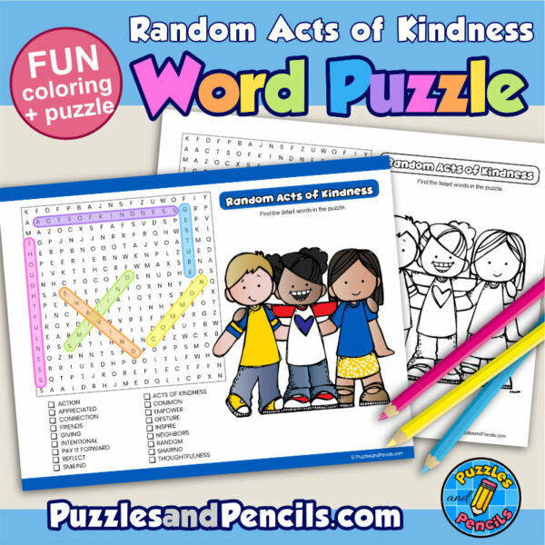 Random Acts of Kindness Word Search Puzzle Activity Page | February ...