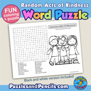 Random Acts of Kindness Word Search Puzzle Activity Page | February ...
