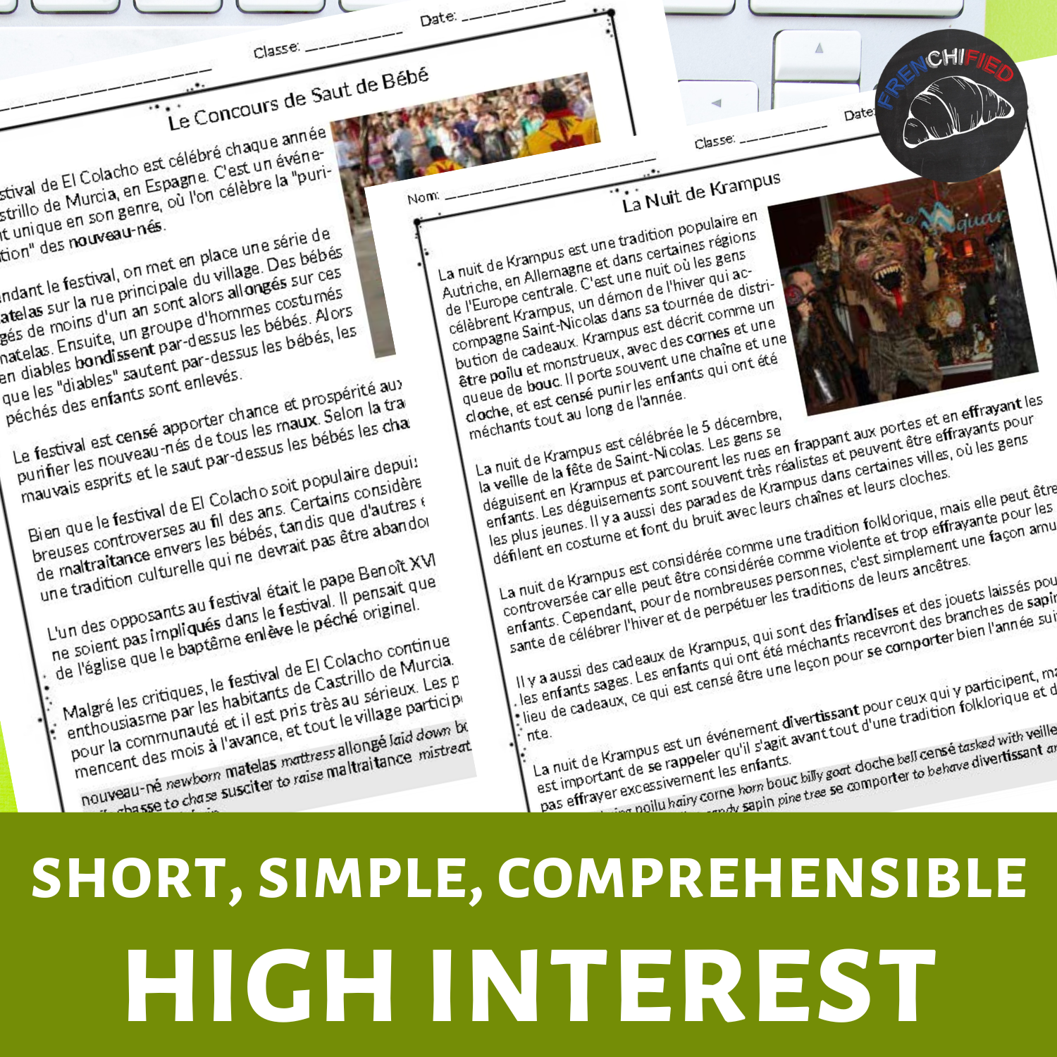 Short French reading passages - Interesting Festivals and Holidays ...