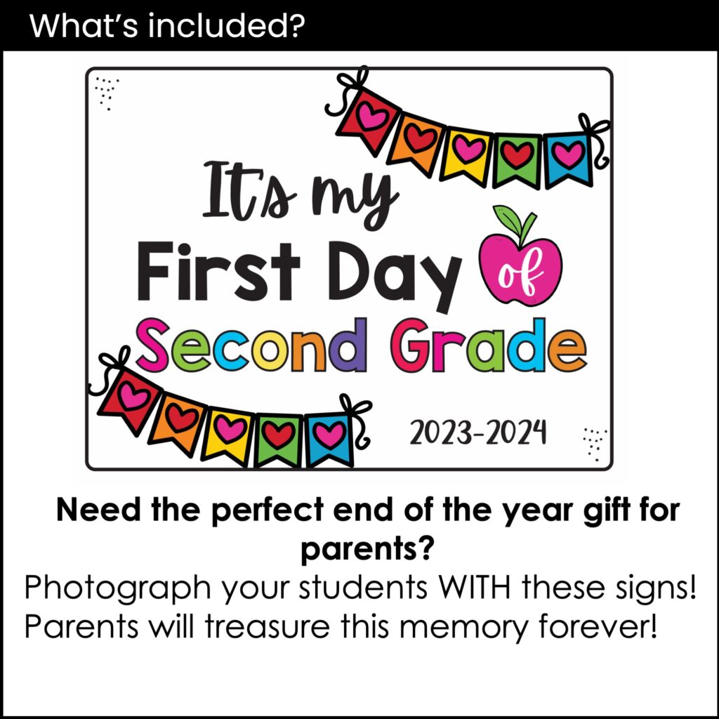 FIRST day of school SIGN - 2023-2024 Preschool & K-6 - includes Yearly ...