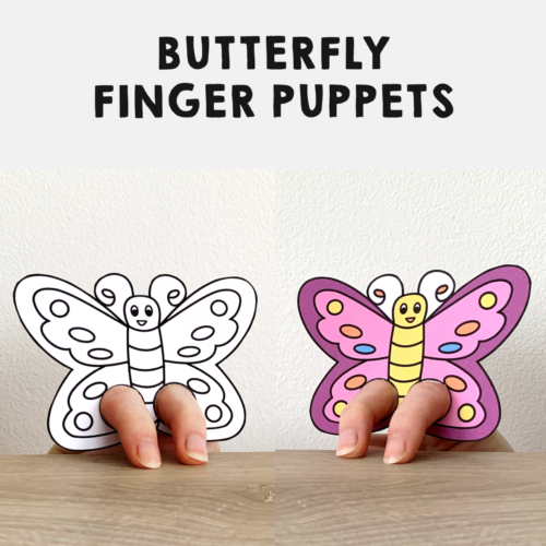 Butterfly Finger Puppet Printable Insect Animal Coloring Paper Craft ...