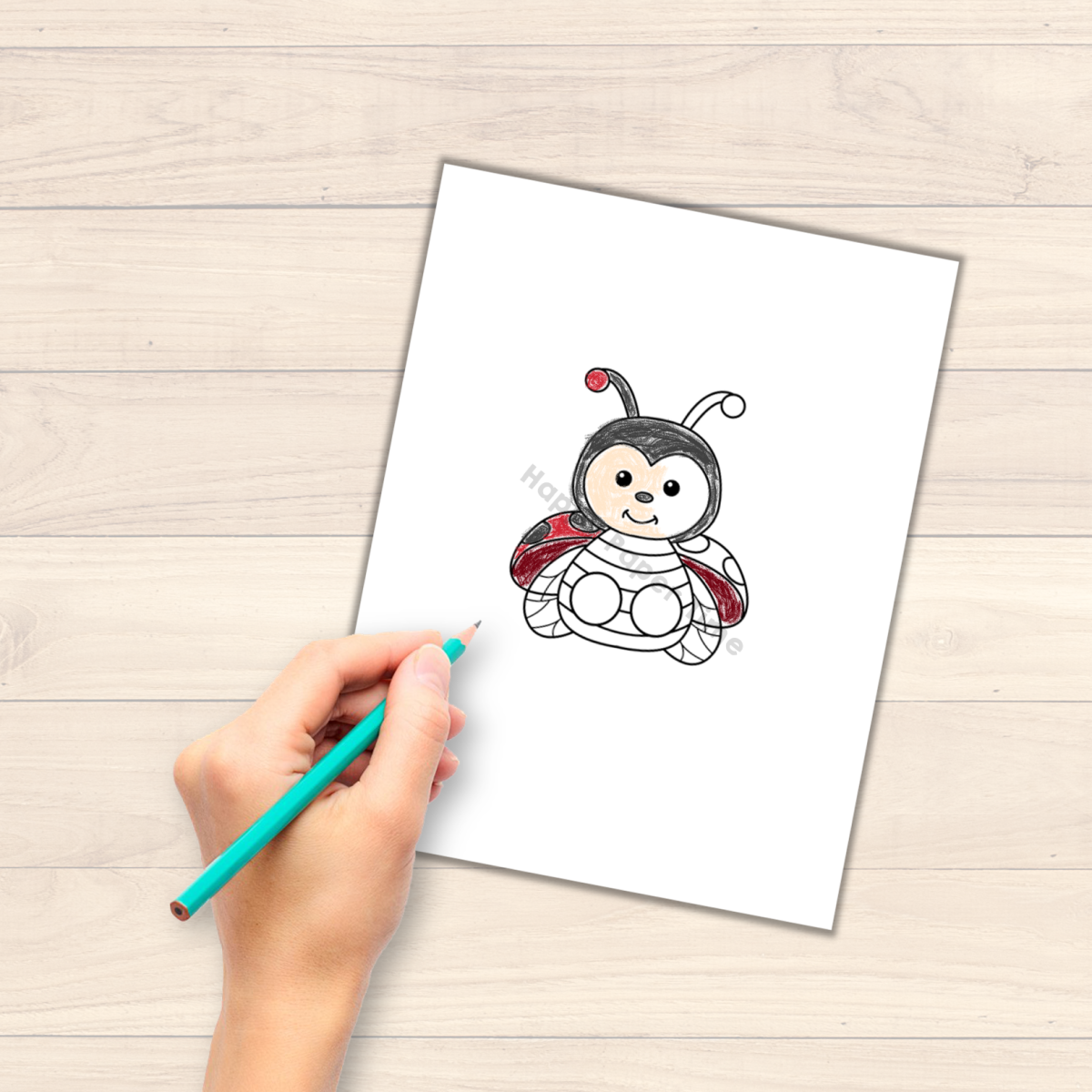 Ladybug Finger Puppet Printable Insect Animal Coloring Paper Craft ...